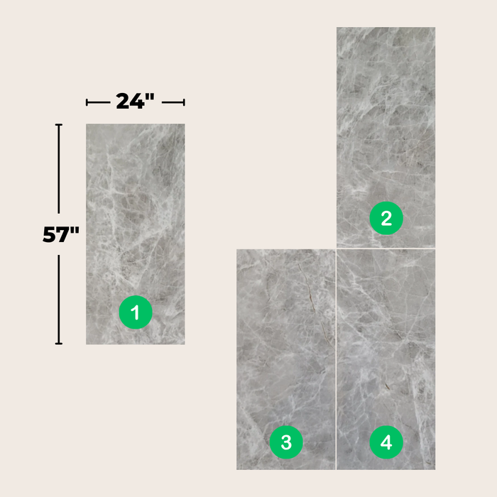 Modular Panel System (4 pieces) - Imperial Gray - Marble Series - Ship ...