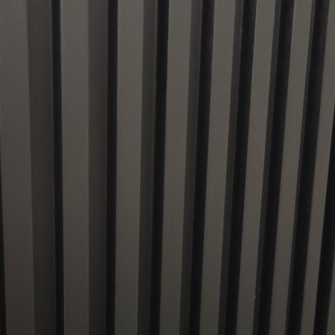 Matte Black Brushed Slat Wood Panel